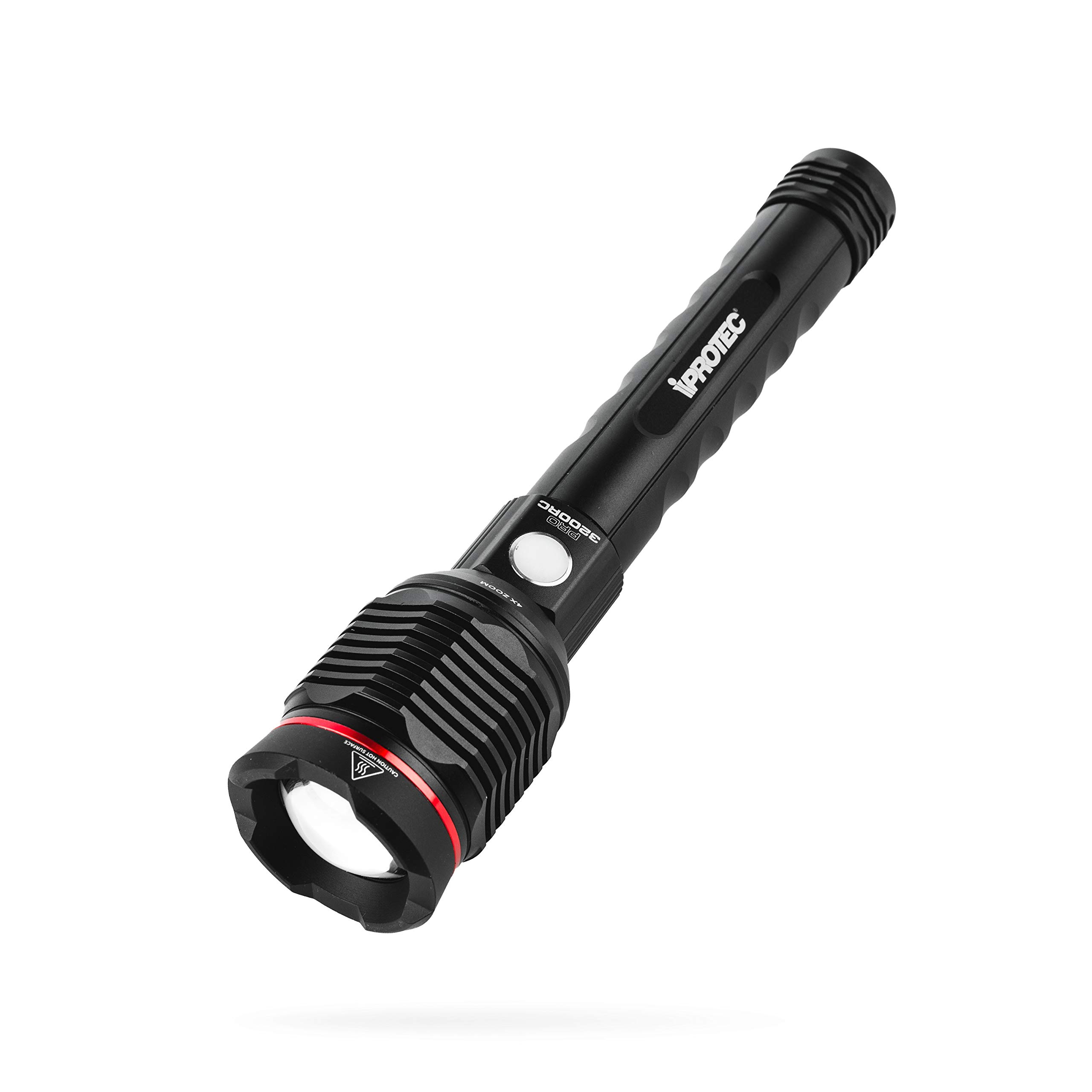 iProtec Pro 3200 RC Lumen-Power Bank Flashlight, Waterproof and Impact Resistant Design with Rechargeable USB Cable, Black, One-Size