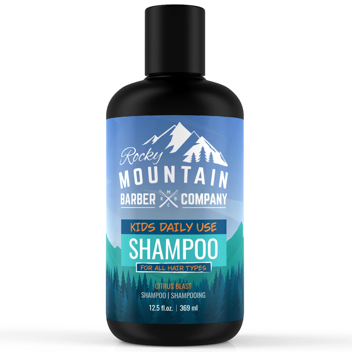 Rocky Mountain Barber Company Kids Shampoo for Boys with Light Citrus Scent - Gentle Cleansing - 12.5 oz