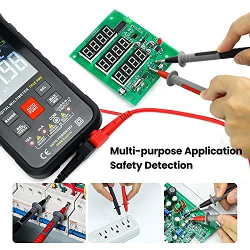 KAIWEETS 30PCS Alligator Clips with Wires Test Leads Set Soldered Current Probe Wires for Circuit Connection/Electrical Testing, Suitable for Experiments/Fluke/AstroAI/Etekcity/Crenova (30 PCS)
