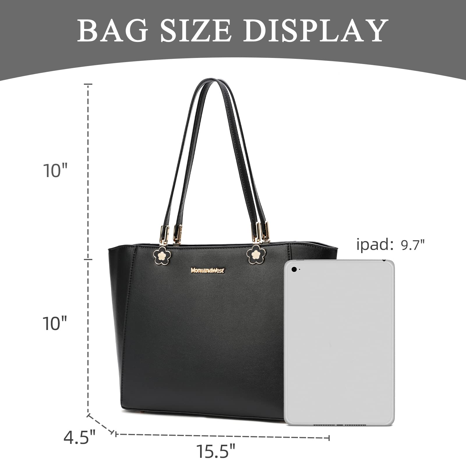 Montana West Large Handbags for Women Tote Bag with Zipper Top-handle Shoulder Bag MWC-090