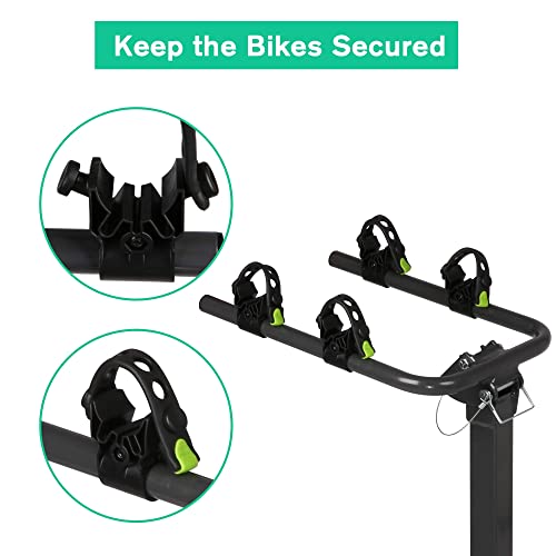 LUCKYERMORE Bike Rack Hitch Bike Rack for SUV with Adjustable&Foldable Steel Frame, Car Bike Racks for 2 Bikes Bike Carrier Hitch Mount with 2-inch Receiver