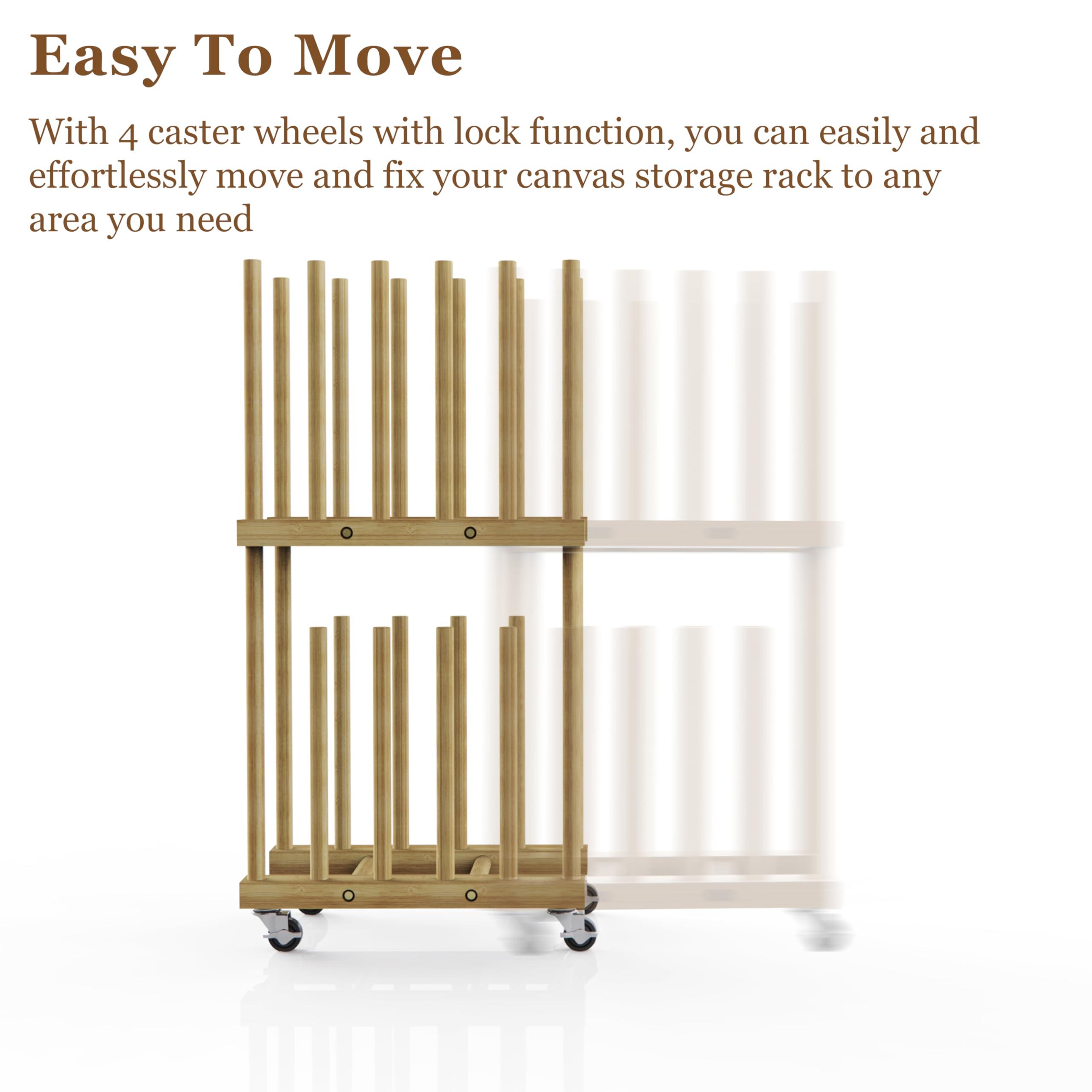 UNZERO 2 Tier Art Storage Rack, Art Drying Rack, Painting Storage Rack, Art Canvas Storage Rack for Drawing Board, Picture Frame, Panel, Paper Pad for Art Studios,Gallery (9.7''D x 15''W x 29''H)