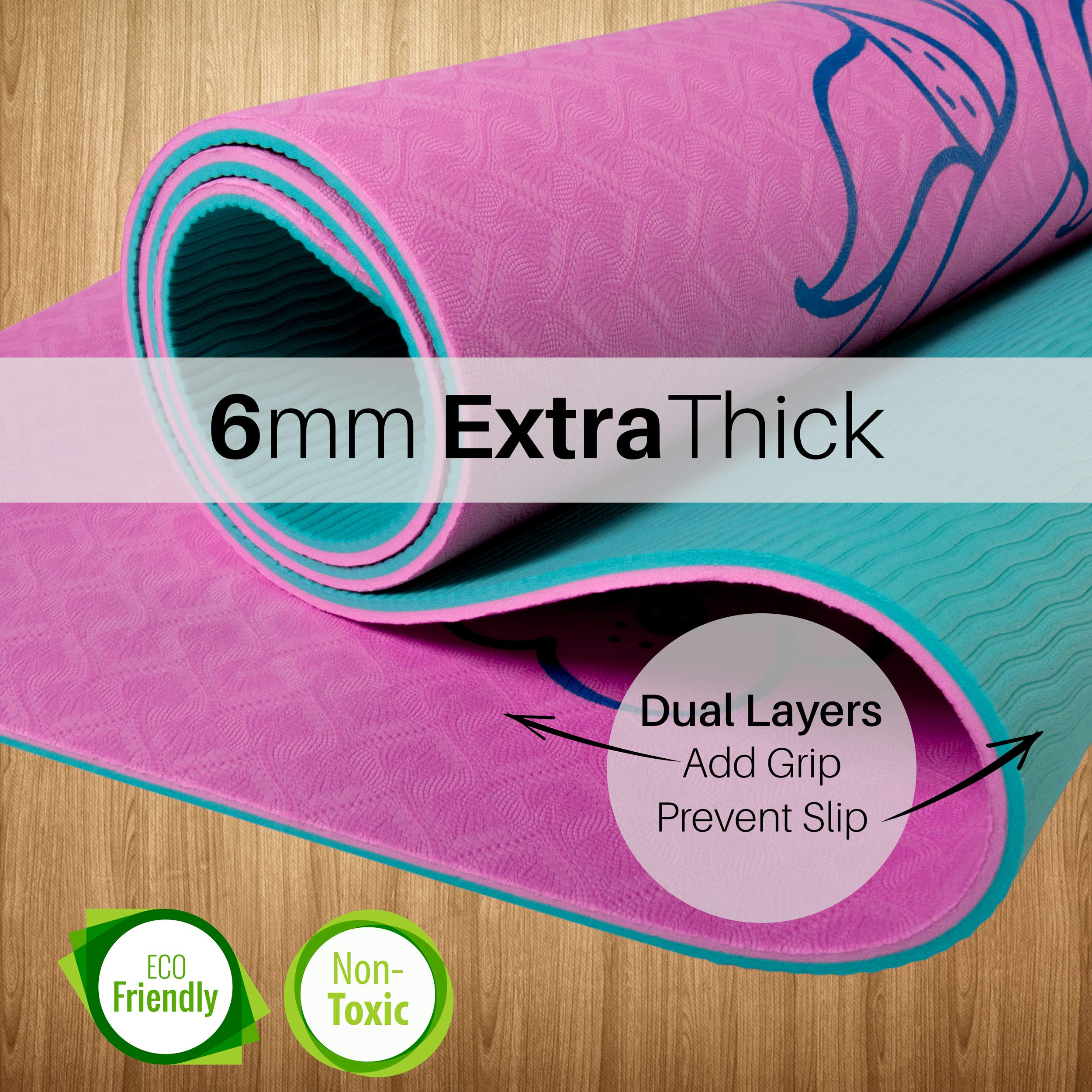 Kids Yoga Mat by Yogi Junior | Extra Thick TPE | Babies, Toddlers and Big Kids