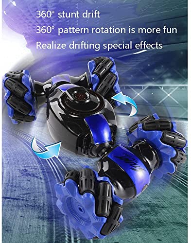 RC Stunt Car, Twisted Car Deformable All-Terrain Off Road Car 360° Flips Double Sided Rotating Race Car with Gesture Sensor Watch Lights for Kids P92
