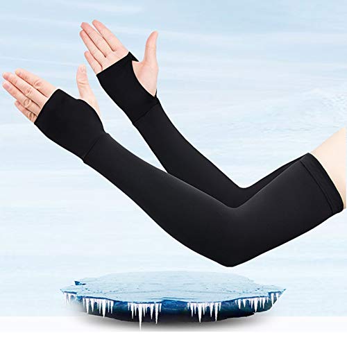 n/a 1 Pair Ice Fabric Arm Sleeves Warmers Summer Sports Protection Running Cycling Driving Reflective Sunscreen (Color : Light Gray, Size : Medium)