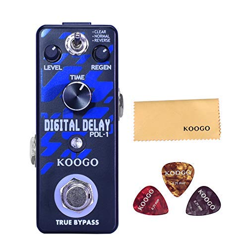 Koogo Digital Delay Echo Effect Pedal for Guitar Bass with 3 Modes Clear Normal Reverse
