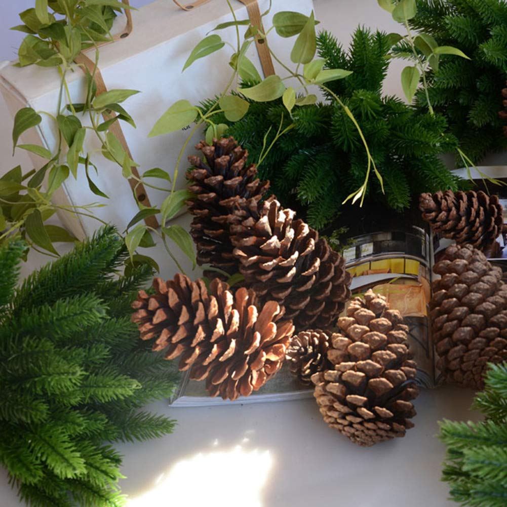 IRICEYE Christmas Decoration,10Pcs Artificial Plant Pine Needle Branches DIY Home Garden Holiday Party Decor - 10pcs