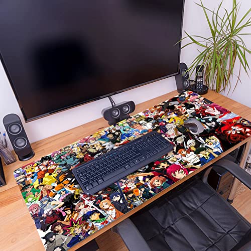 KINPLE Extended Large Gaming Mouse Pad, Full Desk Keyboard Mouse Pad, XXL Bigmouse Pad with Anime, Waterproof and Anti-Skid for Office Desk Decor . (35.4×15.75×0.1 inch)