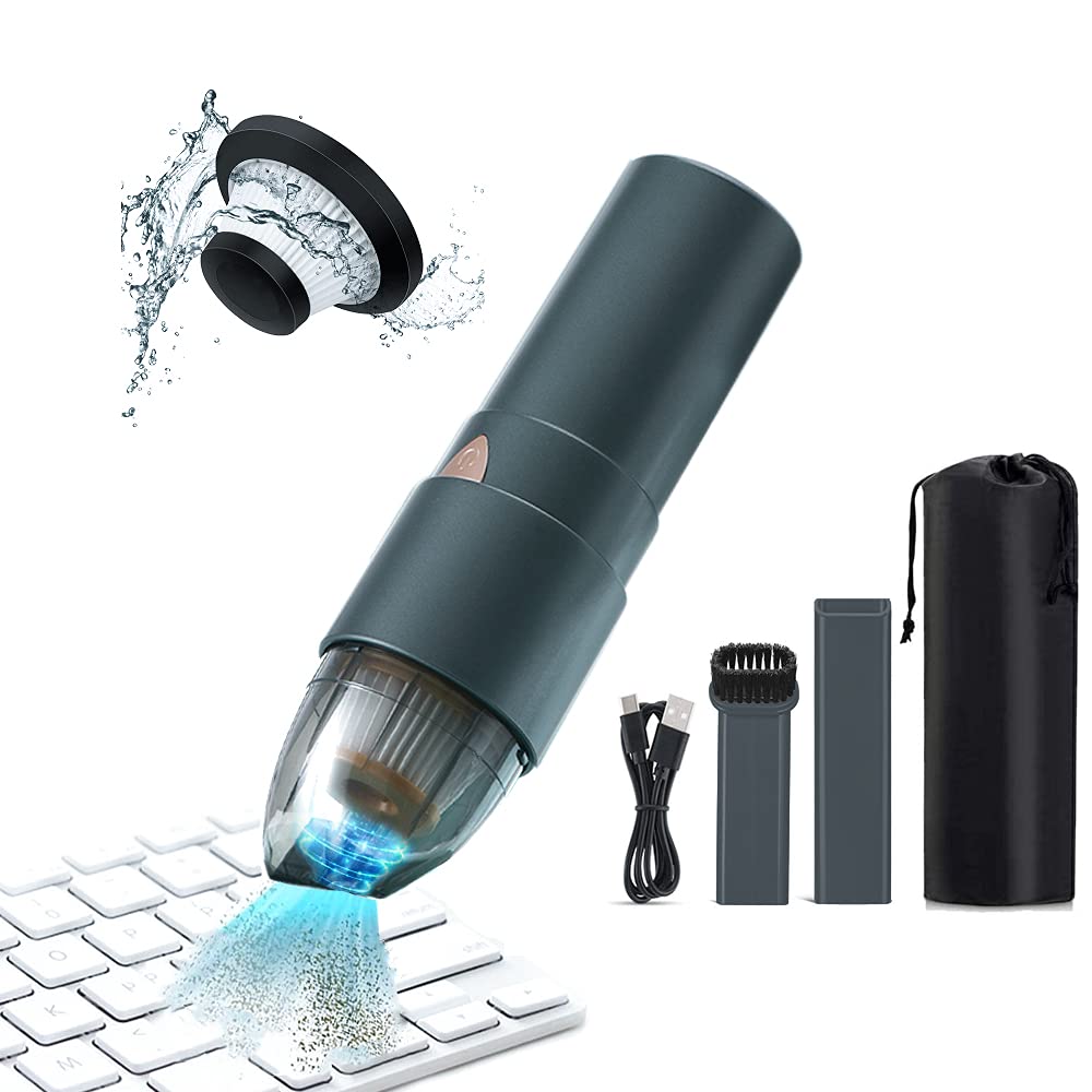 KeepTpeeK Handheld Computer Vacuum, Hand Vacuum Cordless Rechargeable Portable Car Vacuum Washable for Home Office Travel and Car