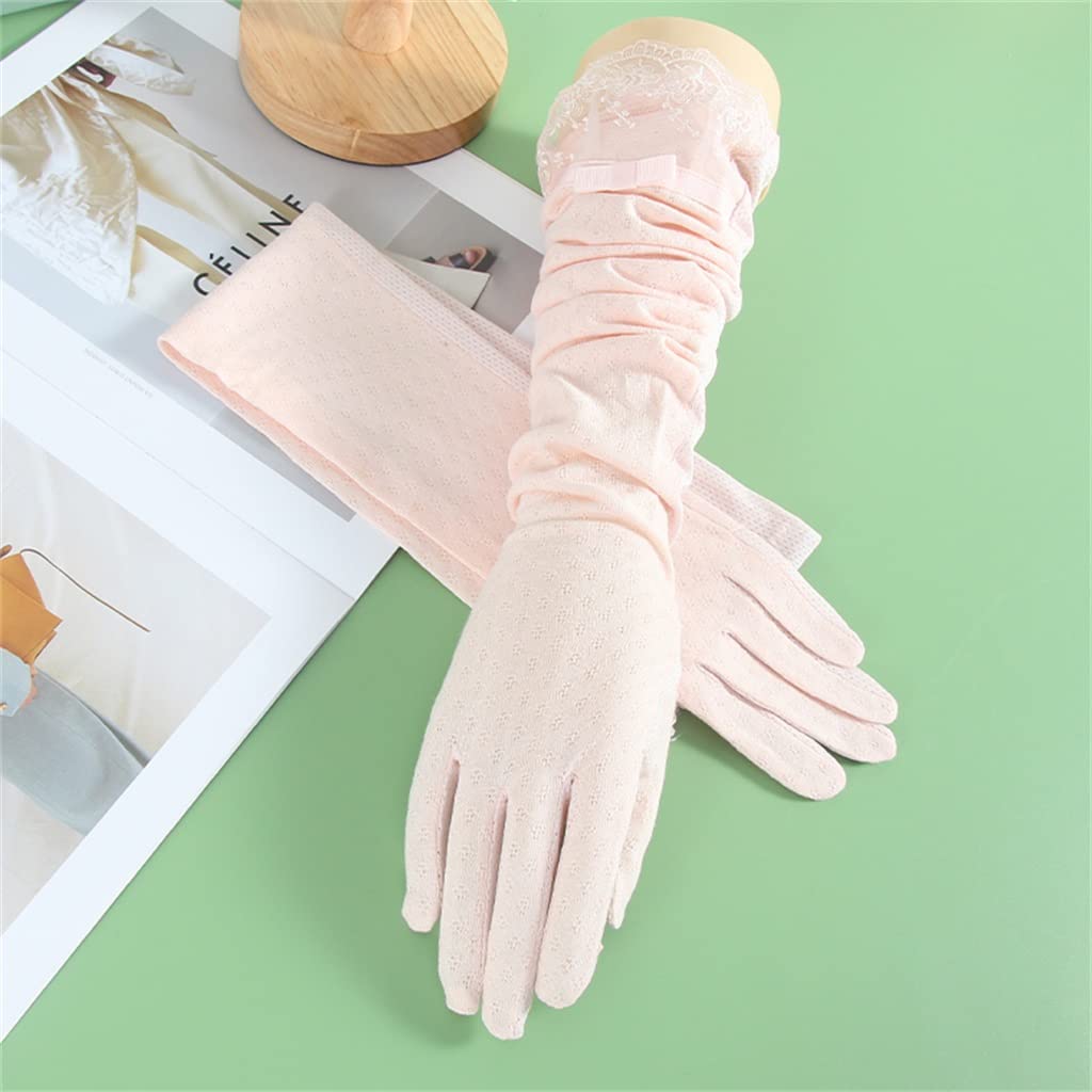 n/a Summer Sleeve Gloves Women's Thin Section Lengthened Cotton Driving Riding Flip Cover Arm Sleeves (Color : B, Size : 14 * 50cm)