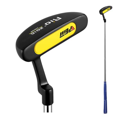 Kids Golf Putter Right Handed Stainless Steel Rio Beginners Practice Junior Golf Clubs for 3-12 Years 24''-28'' (Black Yellow,Age 3-5)