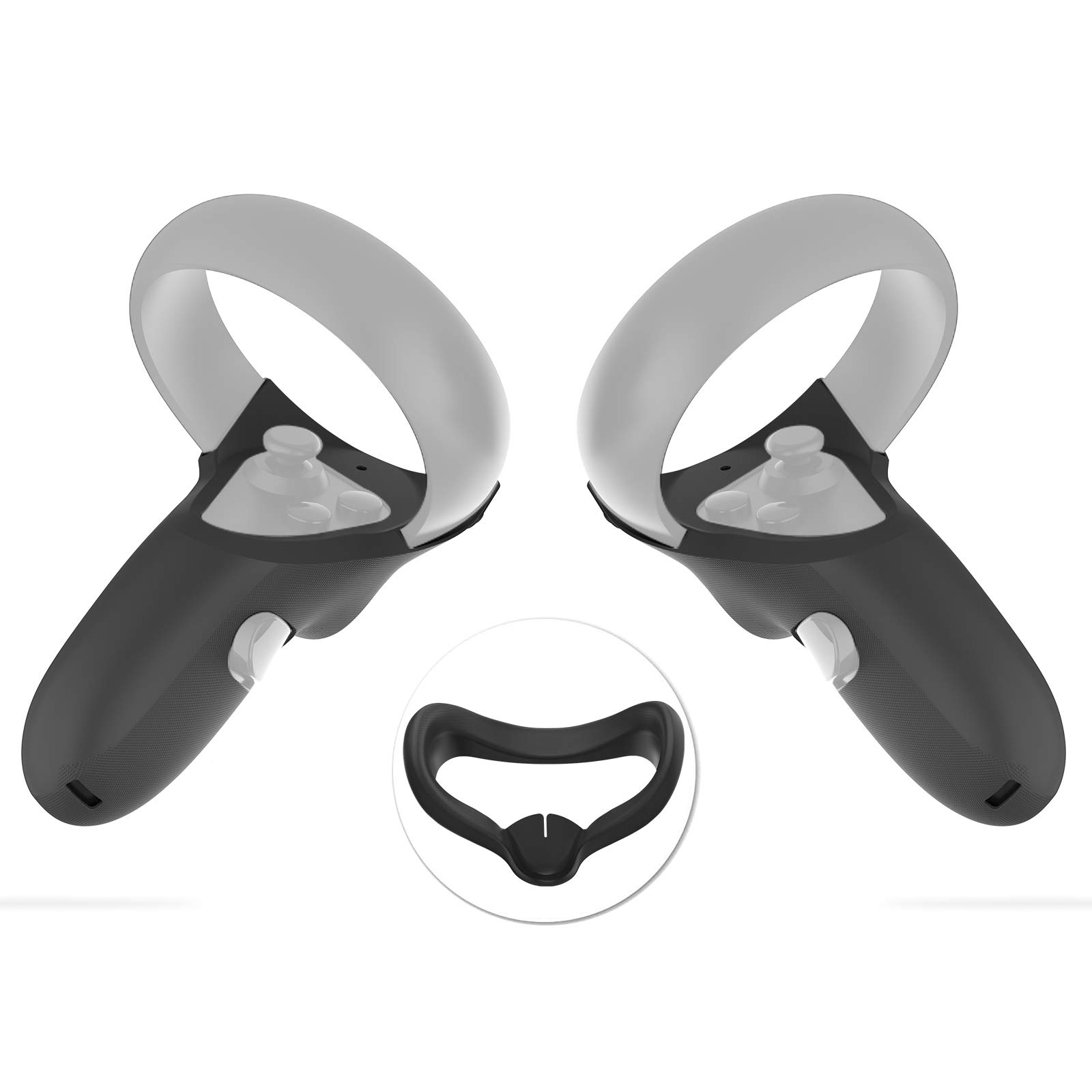 KIWI design Grip Cover for Oculus Quest 1 Touch Controller Grip Accessories Anti-Throw Handle Protective Sleeve Come with Ultra Thin 0.7 mm VR Silicone Face Cover (Not Fit Quest 2)