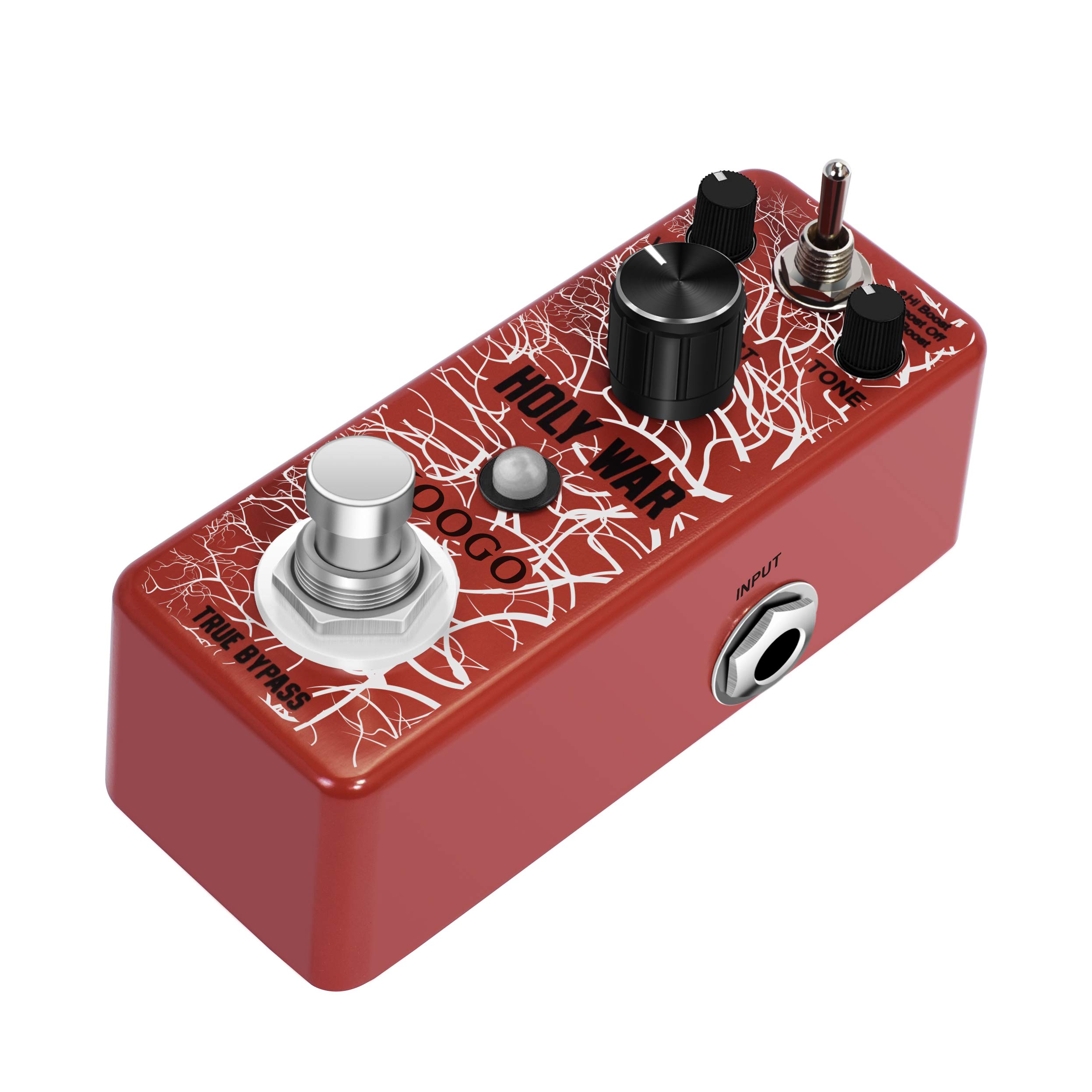 Koogo Heavy Metal Distortion Pedal Holy War Effect Pedals for Electronic Guitar Bass with 3 Modes Hi Boost/Low Boost/Boost Off True Bypass