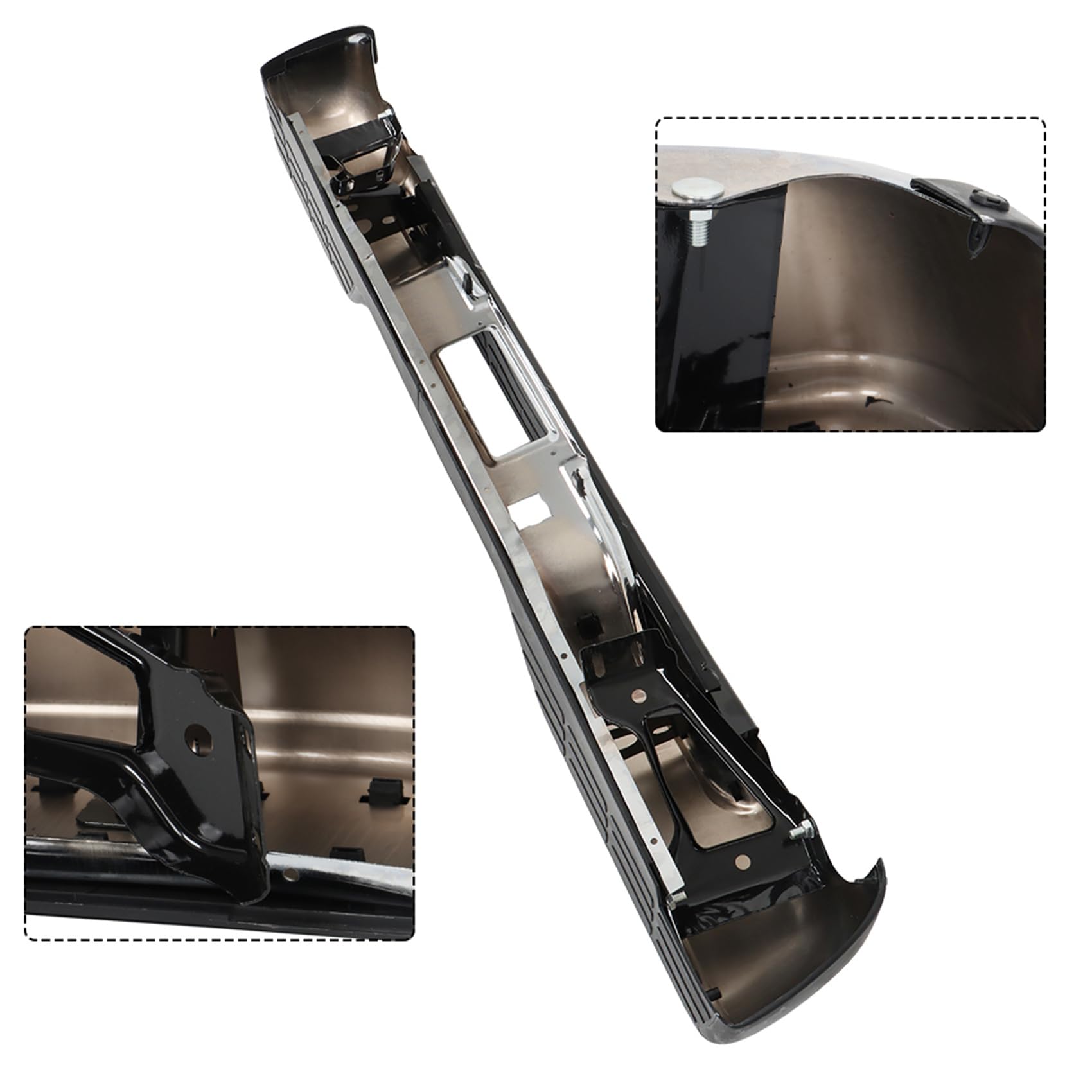 labwork Rear Step Bumper Light Face Bar Steel Replacement for GMC Sierra Chevrolet Silverado 1999-2006