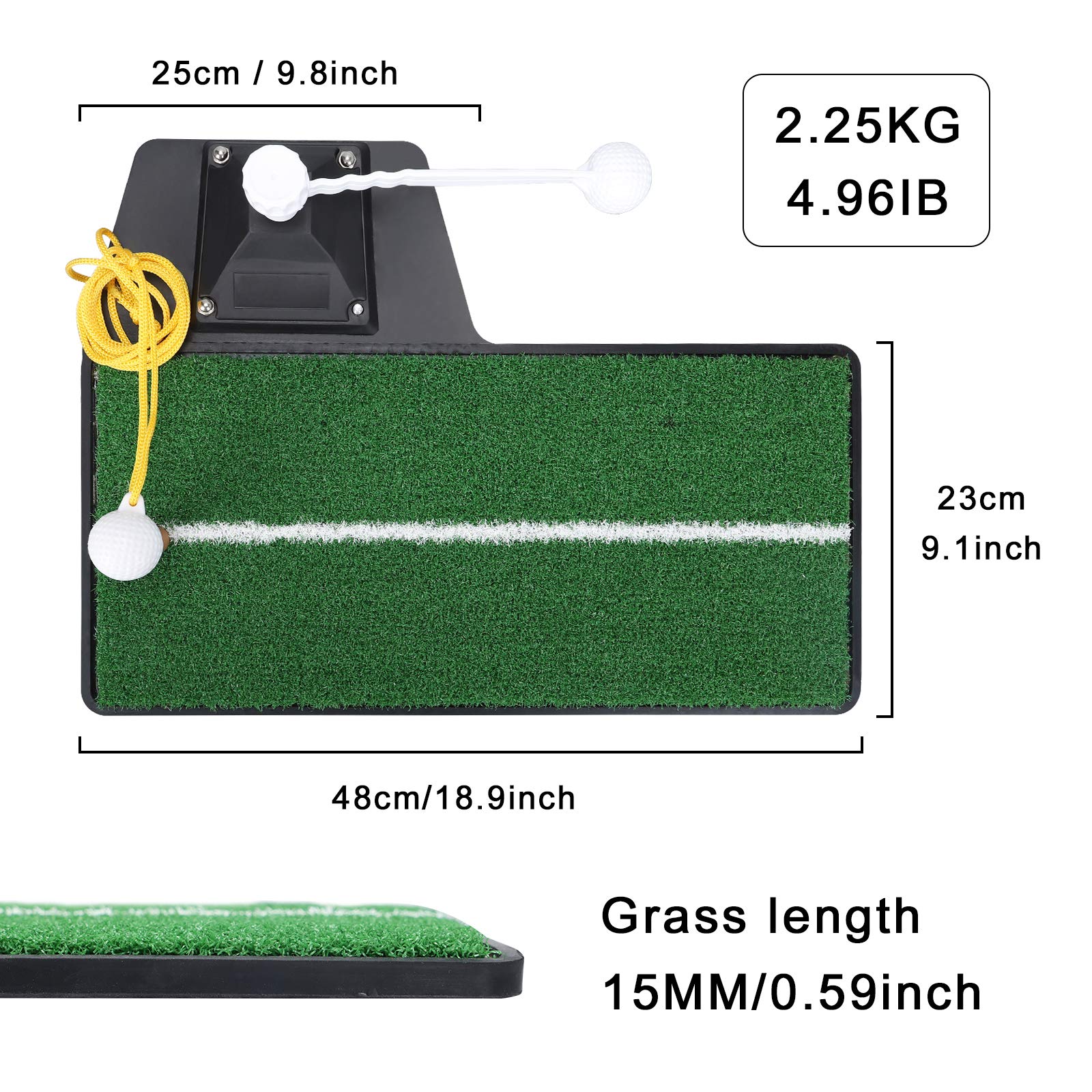 JIUYIBC Golf Swing Trainer, 3-in-1 Golf Swing Training Aid for Indoor and Outdoor, Portable Golf Swing Practice Mat, Golf simulators for Home,Practice Equipment, True Impact