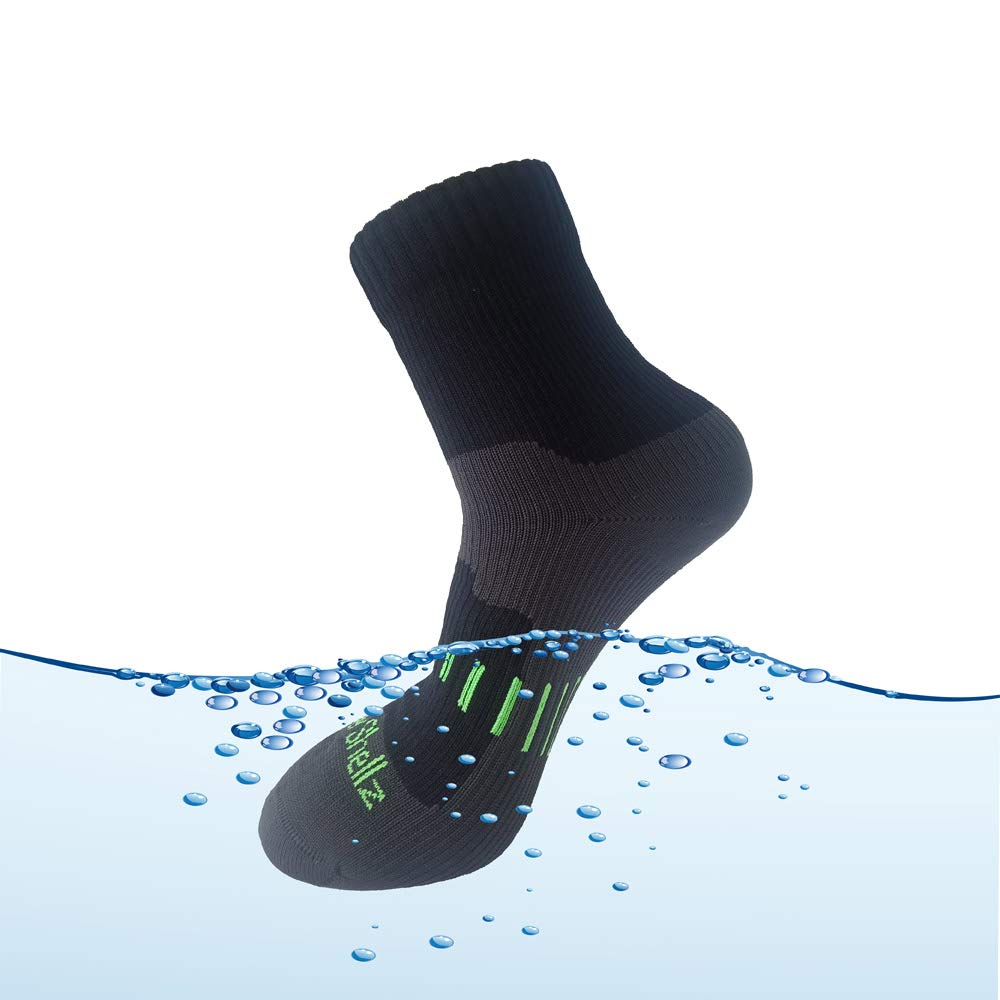 HyperShellz Waterproof Socks for Men & Women Ankle Length (Black-Yellow, Large)