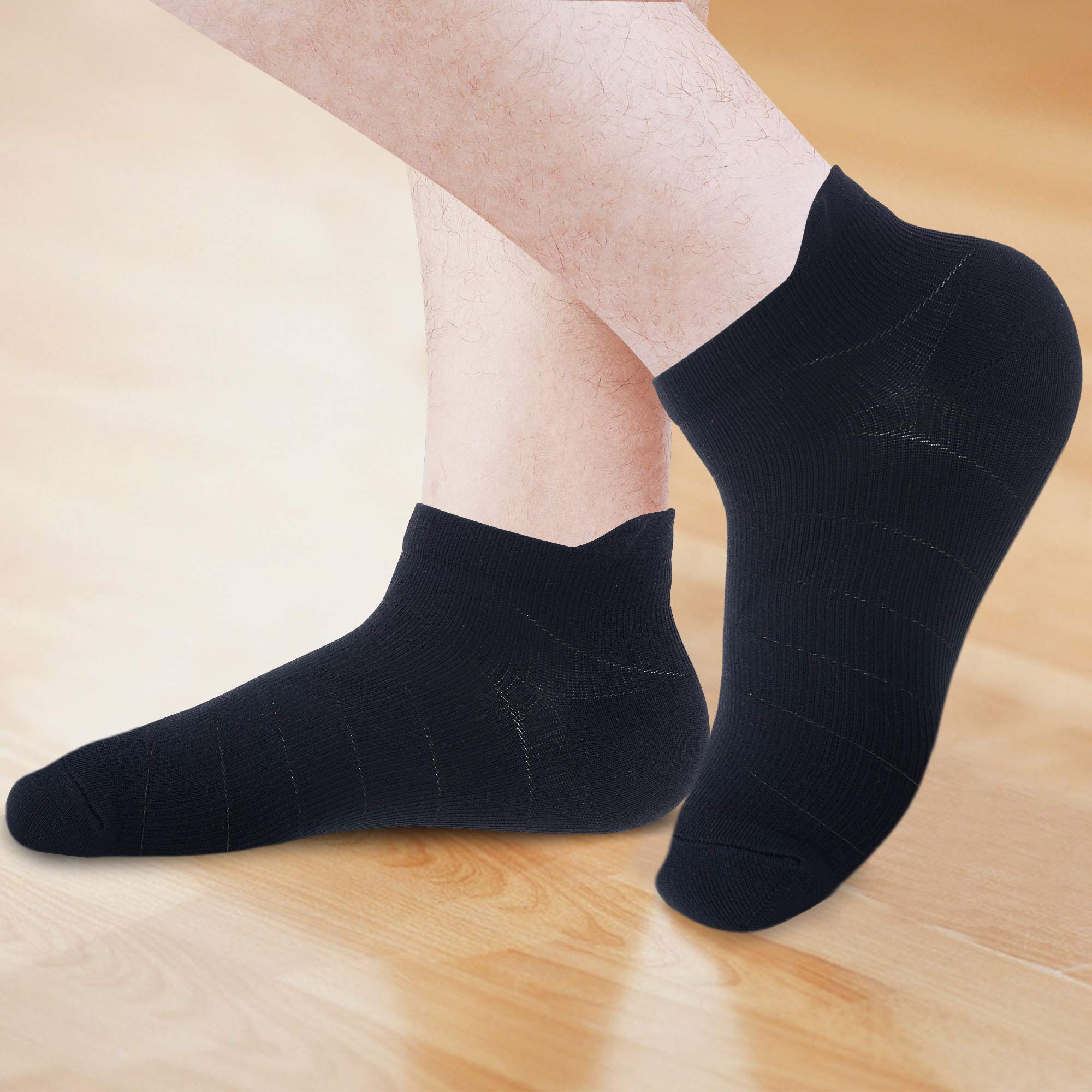JHM Athletic Compression Running Socks for Men & Women - Low Cut Sport Socks 4 pairs Size M black