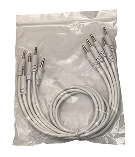 Luigis Modular Supply Spaghetti Eurorack Patch Cables - Package of 5 White Cables, 18 (45 cm)