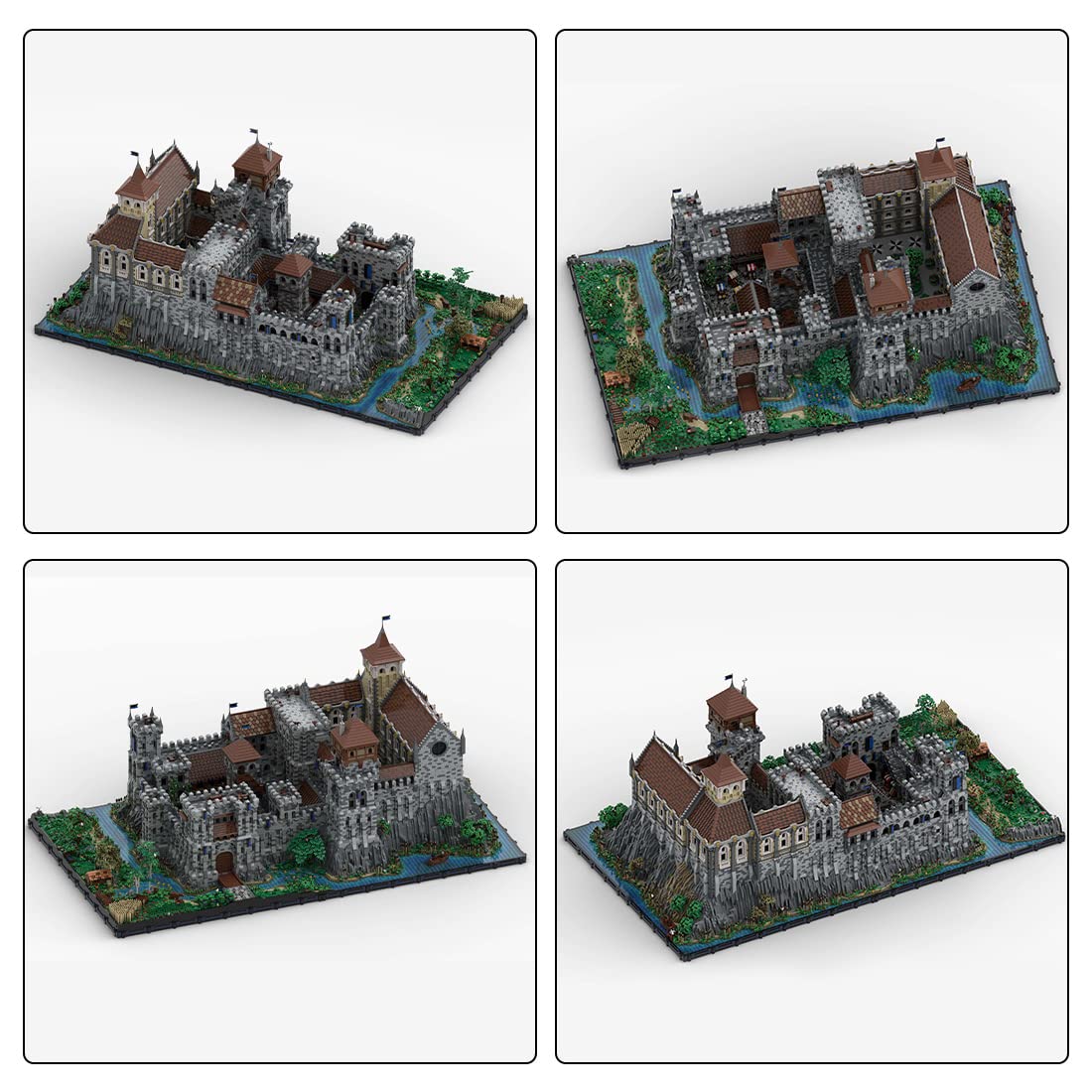 RuiyiF 112644PCS Large Epic Collectible Castle Model Medieval Architecture Theme Modular Building Blocks Set Toys MOC-131299
