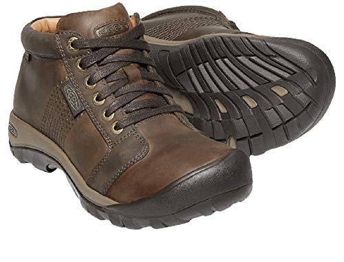 KEEN Men's Austin Mid Height Waterproof Casual Ankle Boot, Chocolate Brown/Brown, 10.5