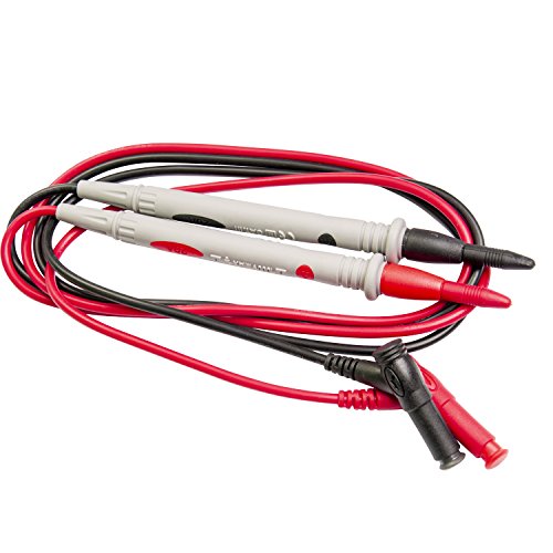 Sperry Instruments RTL-600 Heavy Duty Comfort Test Leads, 1 Positive / 1 Negative Lead, Universal / Replacement Fit, 2 Pk., Black, Grey & Red