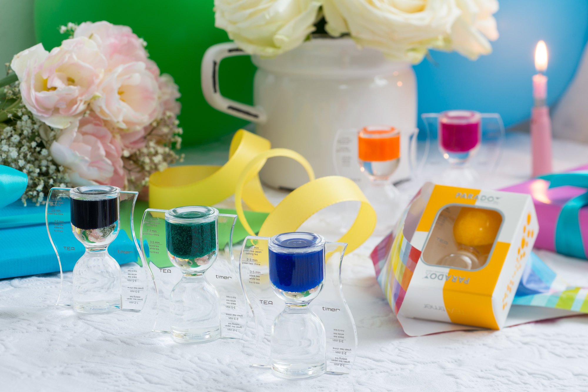 Paradox Tea Timer with Reverse Granulate Flow Pink