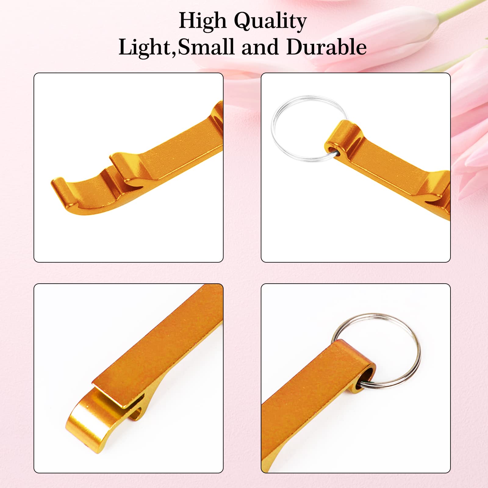 Personalized Custom Bottle Opener with Logo Text Engraved Bottle Opener Keychain Customized Beer Openers for Wedding Favors, Guessts, Baby Shower, Party, Dad Gift, Promote Business, 10PCS