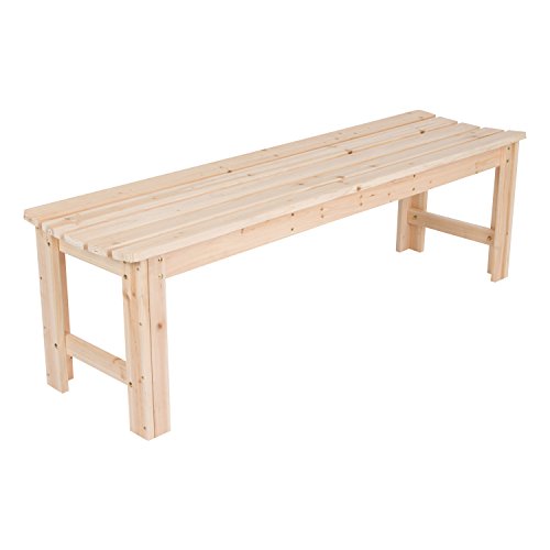 Shine Company 4205N 5 Ft. Backless Wood Outdoor Garden Bench โ Natural