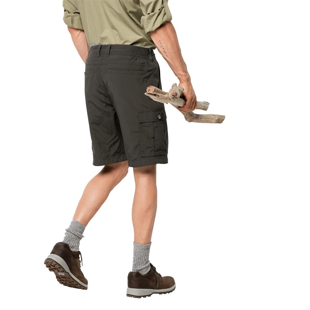 Jack Wolfskin Mens Canyon Cargo Shorts, Dark Moss, XXL Reg