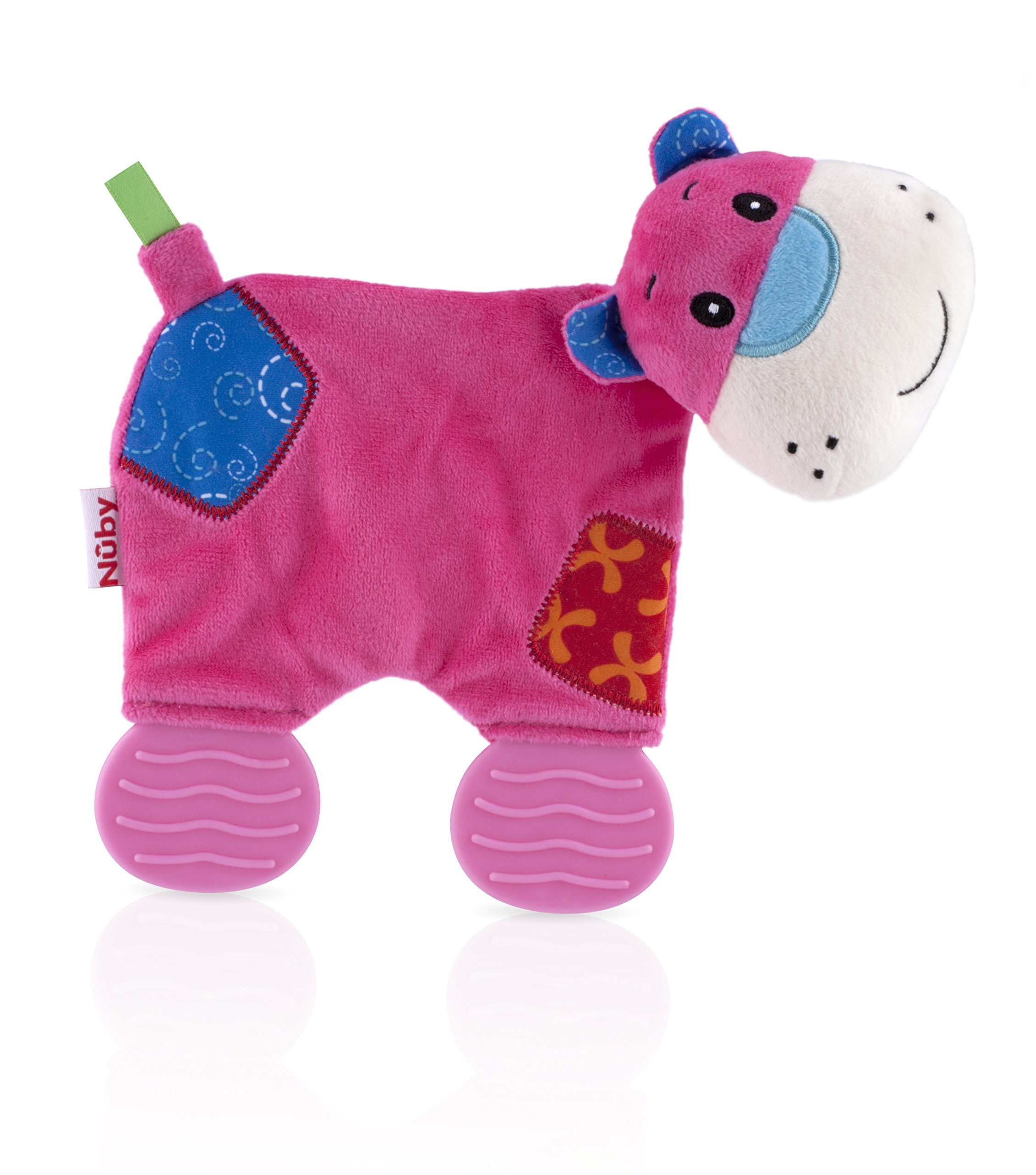 Nuby Comfort Teething Plush Pal, Interactive Blanket and Teether in One, Dog