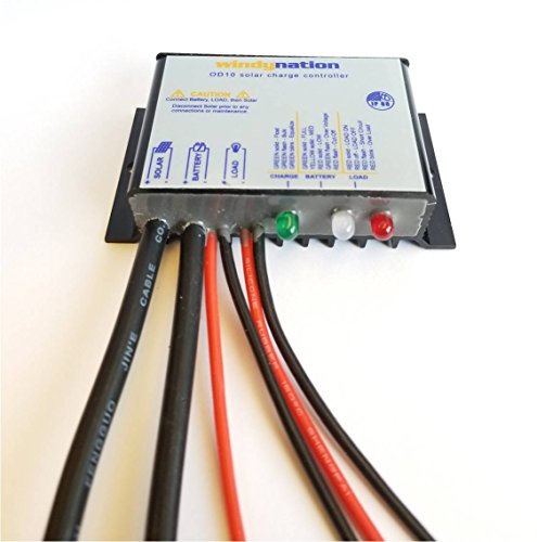 WindyNation Waterproof 10A 12V Solar Charge Controller w/LED Charging and Load Indicators