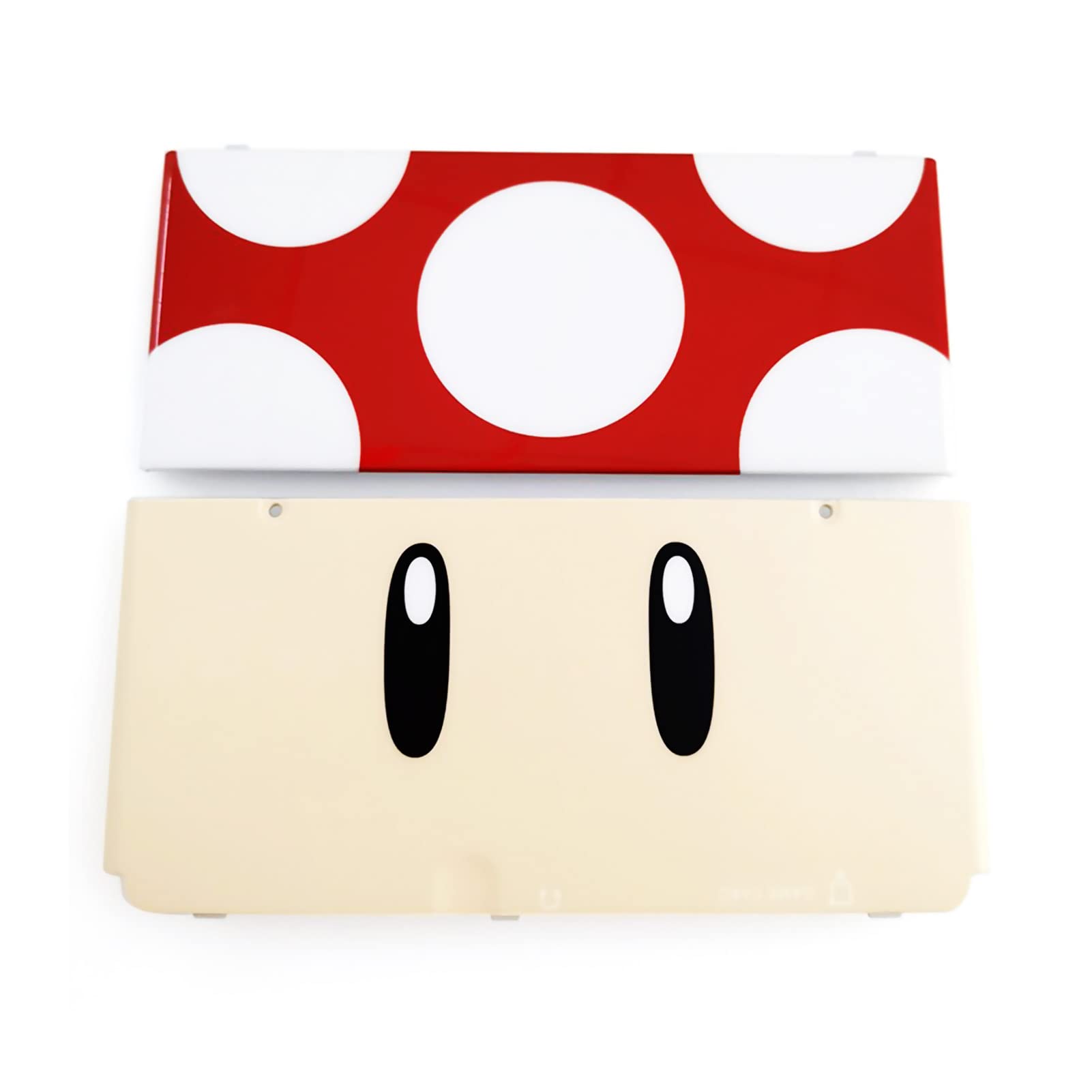 New for New 3DS Cover Plates Faceplate Replacement Orginal, for Nintendo New3DS Handheld Game Console, for Red Toad Edition Top & Bottom A/E Case Shells Casing Coverplate 2 PCS Spare Parts