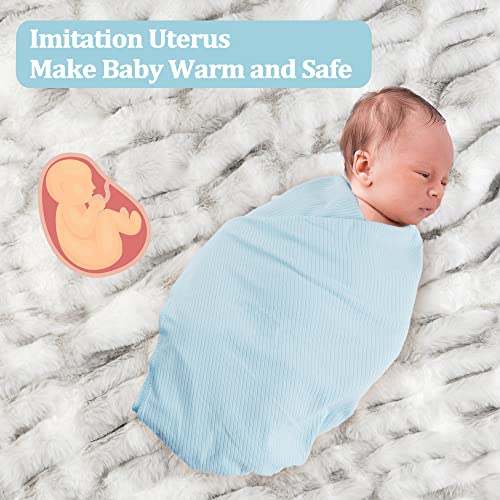 Lasoftan Jersey Swaddle Blanket, Ultra Soft Stretchy Receiving Blanket, Baby Boy Newborn Swaddle Wrap, 40 x 30 inches, 2 Pcs, Elephant