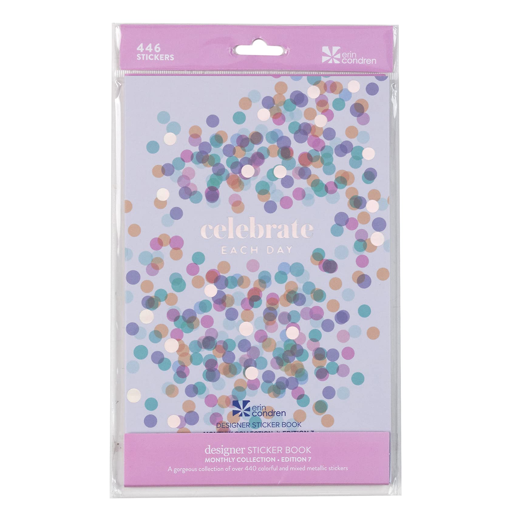 Monthly Sticker Book - Edition 7. 12 Mixed Metallic Sheets, 446 Stickers. Inspirational Saying, Monthly Motifs, Organizational Designs, and More. Planner and Notebook Sticker Pack by Erin Condren.