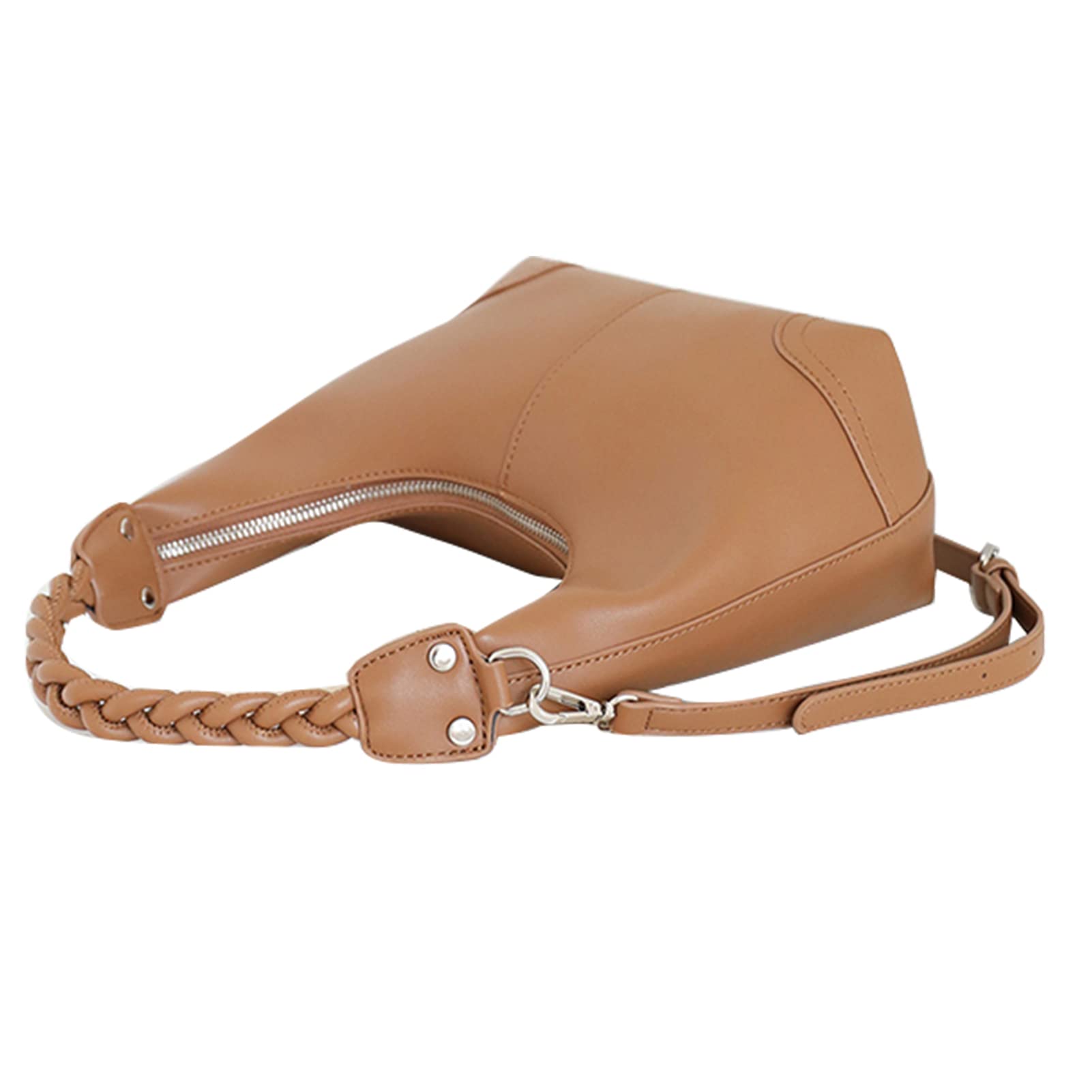 PS PETITE SIMONE Della Woven Shoulder Bag for Women, Woven Leather Handbag Crossbody Bag Purse for Women