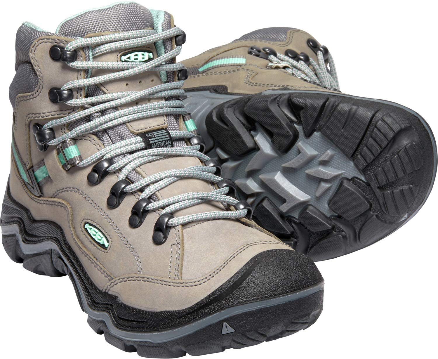 KEEN Women's Durand 2 Mid Height Waterproof Hiking Boots, Grey Flannel/Steel Grey, 5