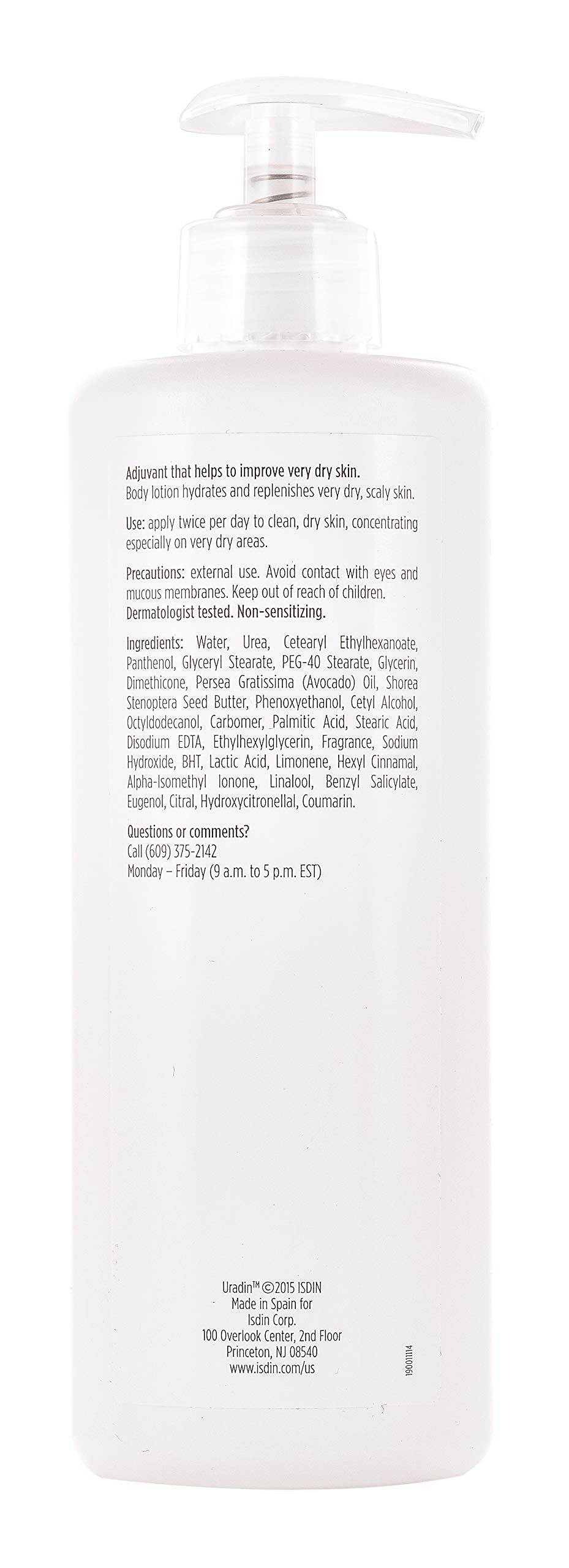 ISDIN Body Lotion Uradin10, 24 Hour Intense Hydration, 10% Urea, Fast Absorbing, Dermatologically Tested, 13.5 Fl Oz