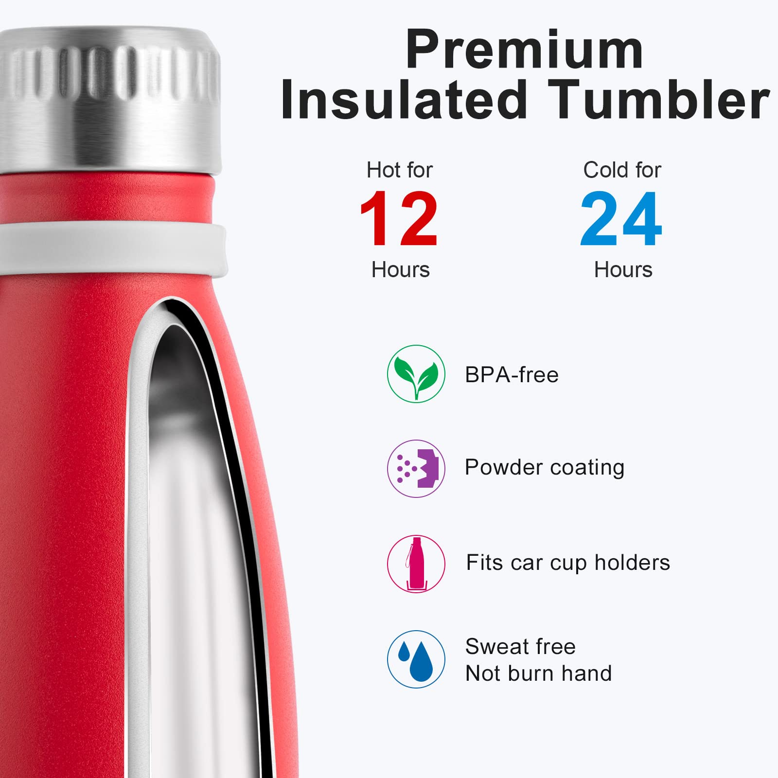 koodee Small Water Bottle for School 9 oz Stainless Steel Double Wall Vacuum Insulated Water Bottle BPA Free, Leak Proof (Mango Yellow)