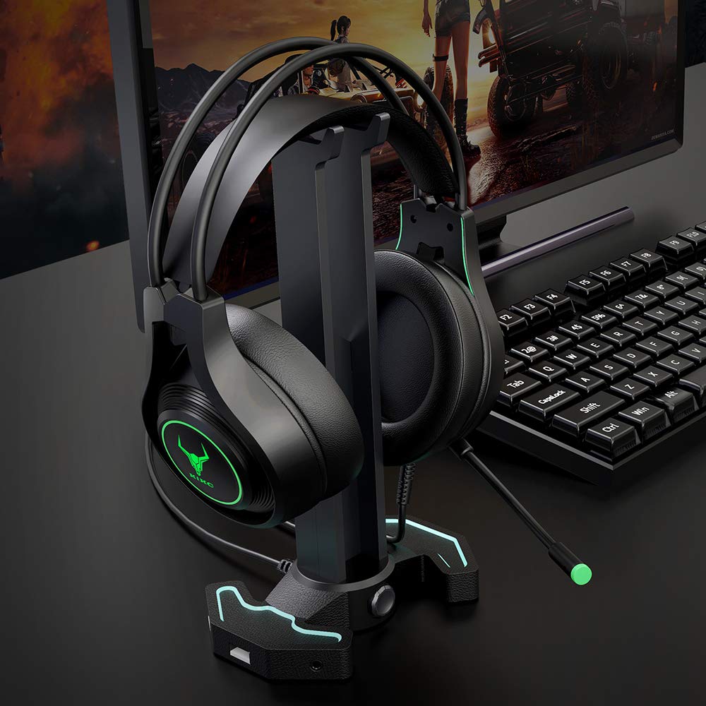 Kikc V3 headsets PS4 Stereo Xbox one Headset Wired PC Gaming Headphones with Noise Canceling Mic, Over Ear Gaming Headphones for PS4/PS5/Xbox one/PC/MAC