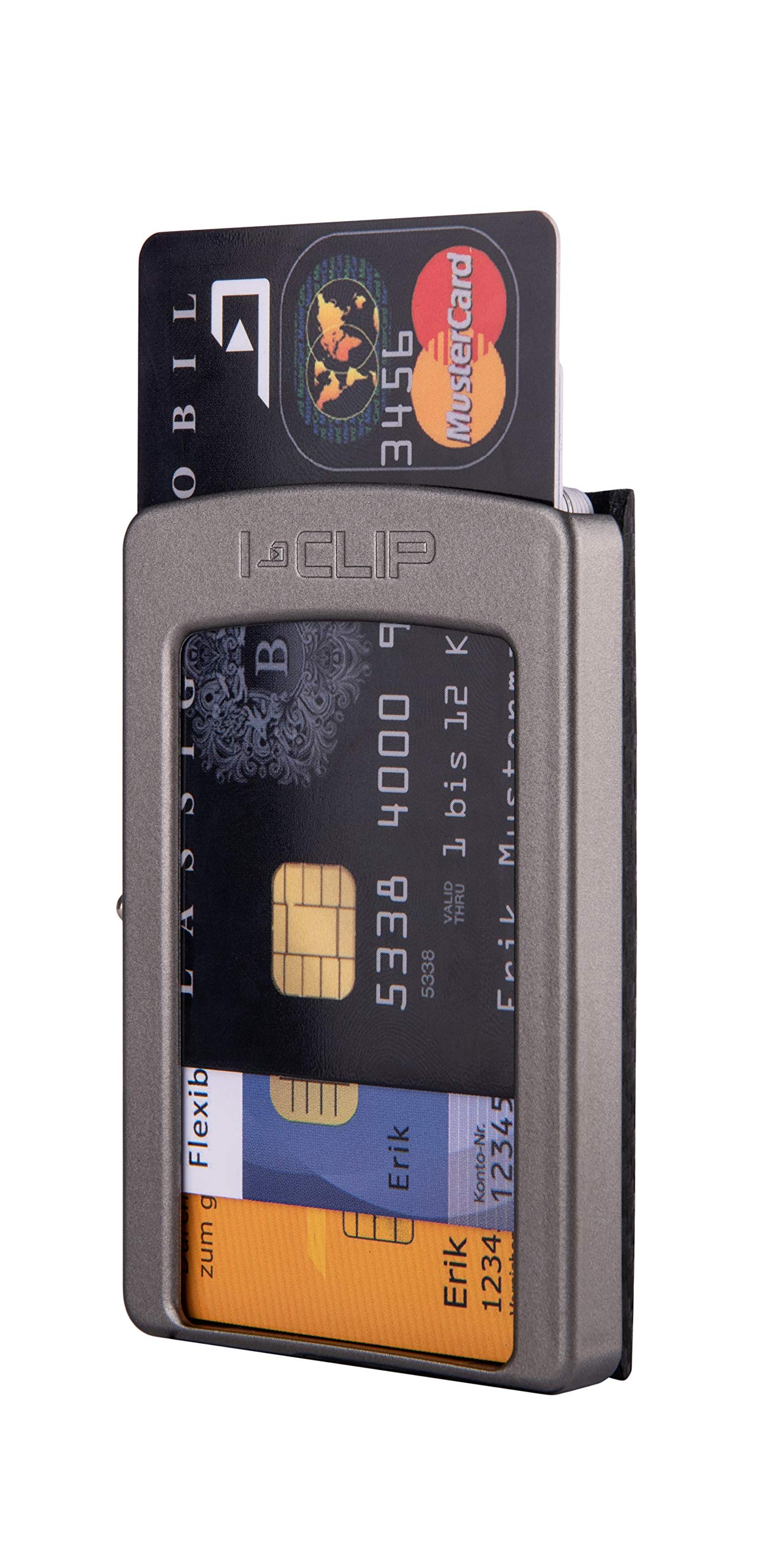 I-CLIP Original Silver Merica Urban Grey, wallet, money bag, purse, credit card case, credit card holder