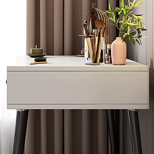 Insiy Vanity Desk with Drawers and Touch Screen Dimming Mirror Vanity Table Elegant Makeup Table for Bedroom Dressing Table with Chair