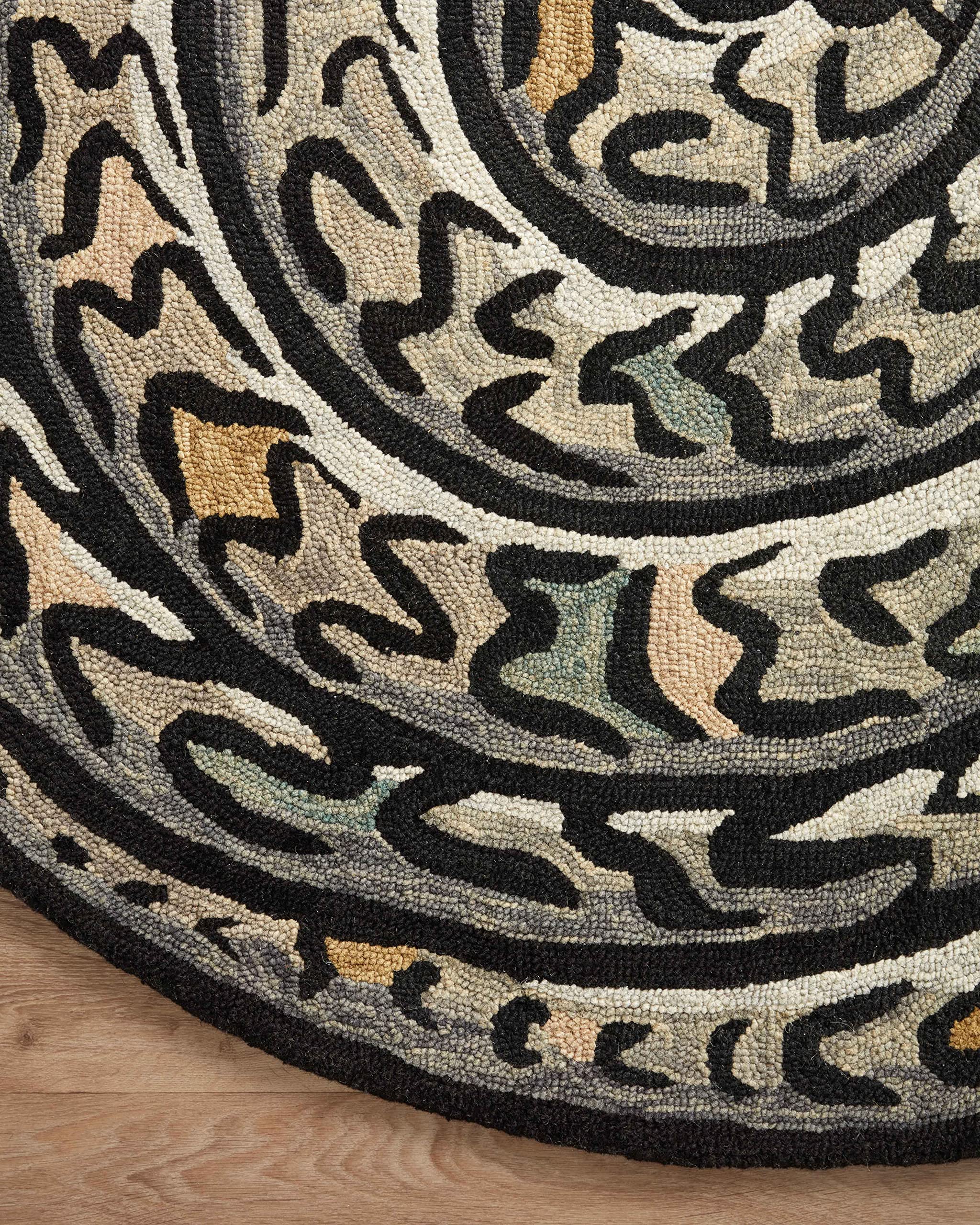 Loloi Justina Blakeney x Selby Grey/Multi 3'-0" x 3'-0" Round Accent Rug