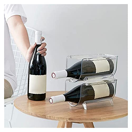 TIST Wine Bottle Storage Rack Refrigerator Stackable Organizer Clear Shelf Bottle Storage Rack Beer Wine Bottle Holder
