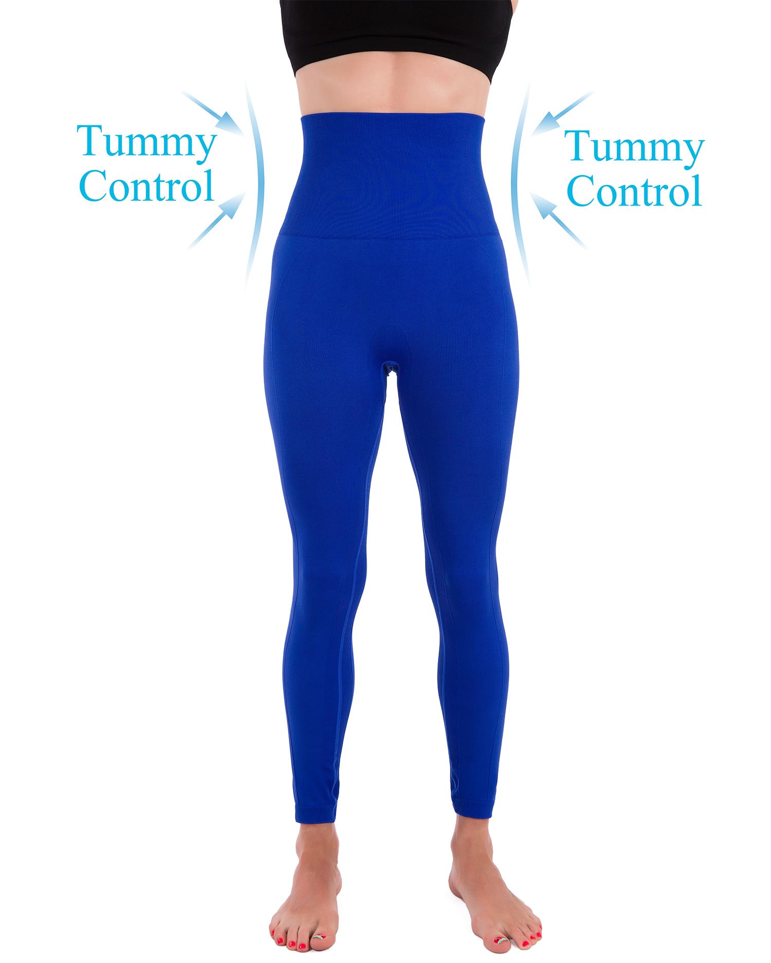 Homma High Waist Compression Leggings for Women Tummy Control Postpartum Leggings Seamless Yoga Workout Pants Royal S