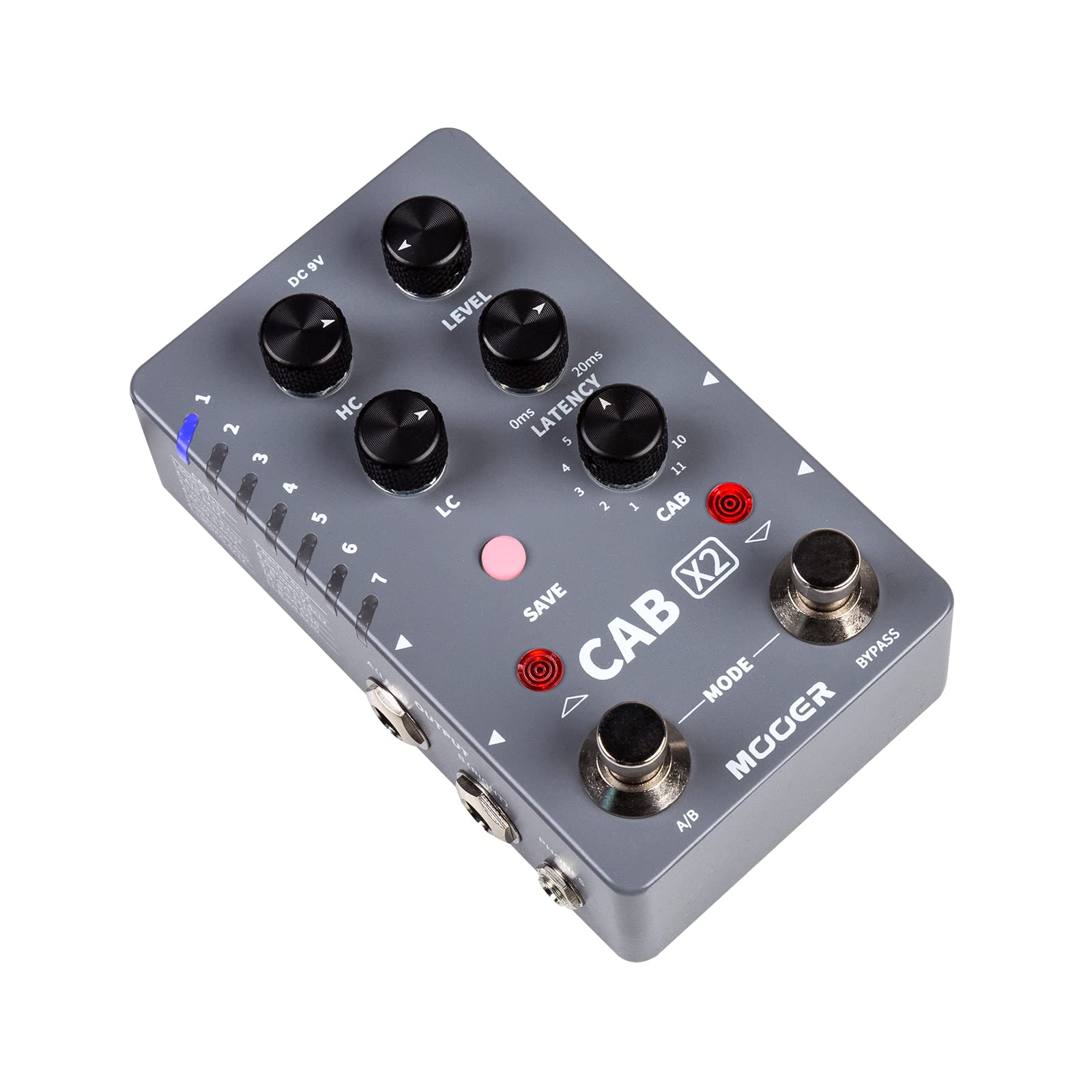 MOOER CAB X2 Dual Footswitch Cab Sim IR Loading Stereo Cabinet Simulation Pedal with 14 Presets Slots Supporting Software Editing
