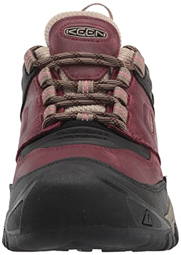 KEEN Women's Ridge Flex Low Height Waterproof Hiking Boots, Rhubarb/Brindle, 8