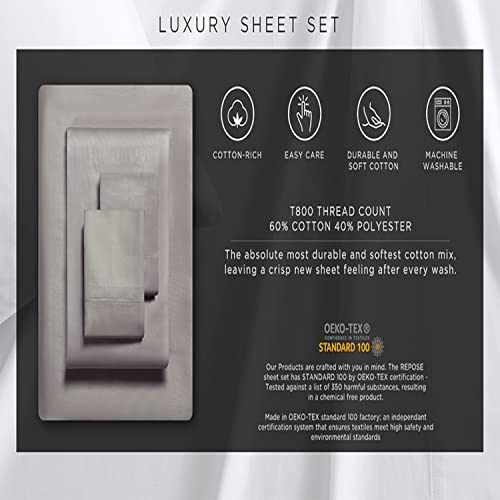 Vera Wang - Pillow Case Set, Luxury Sateen Cotton Bedding, 800 Thread Count, Soft & Smooth Home Decor (Pale Blue, Standard Pillowcases)