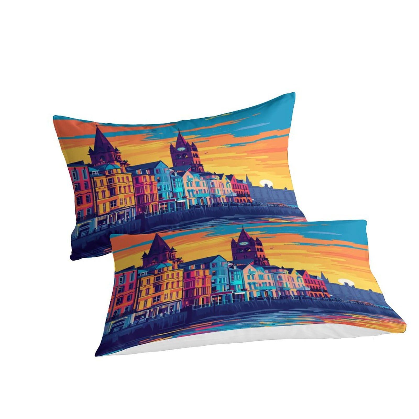 THUBDYEA Elizabeth Tower 3D Printedarchitecture Bedding Set Comforter Covers Duvet Cover Quilt Cover 3 Pieces with Pillowcases for Childrens and Adults Microfiber with Zipper Closure Twin(173x218cm)