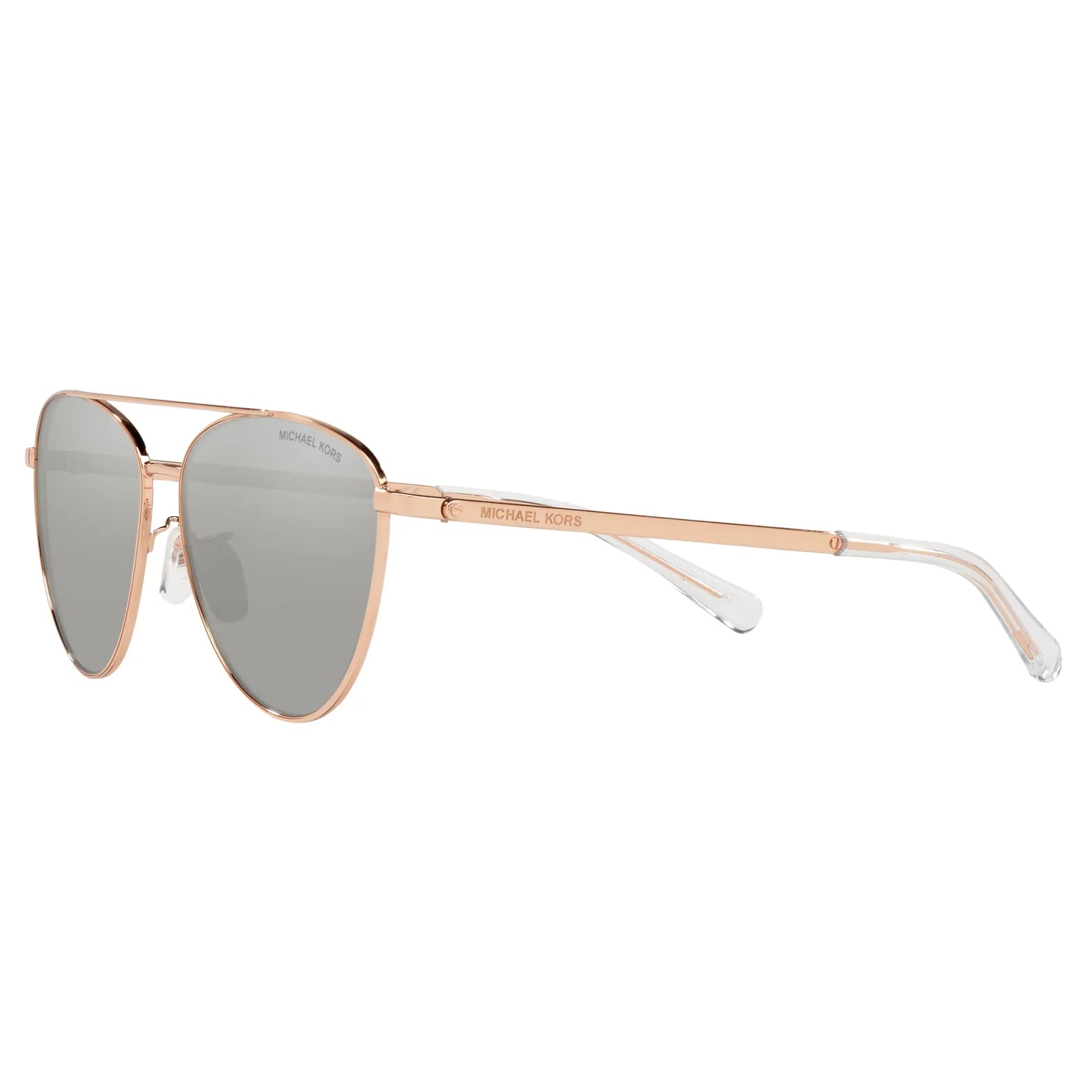 Michael Kors MK1056 Barcelona Aviator Sunglasses 58mm Rose Gold/Silver Mirrored One Size