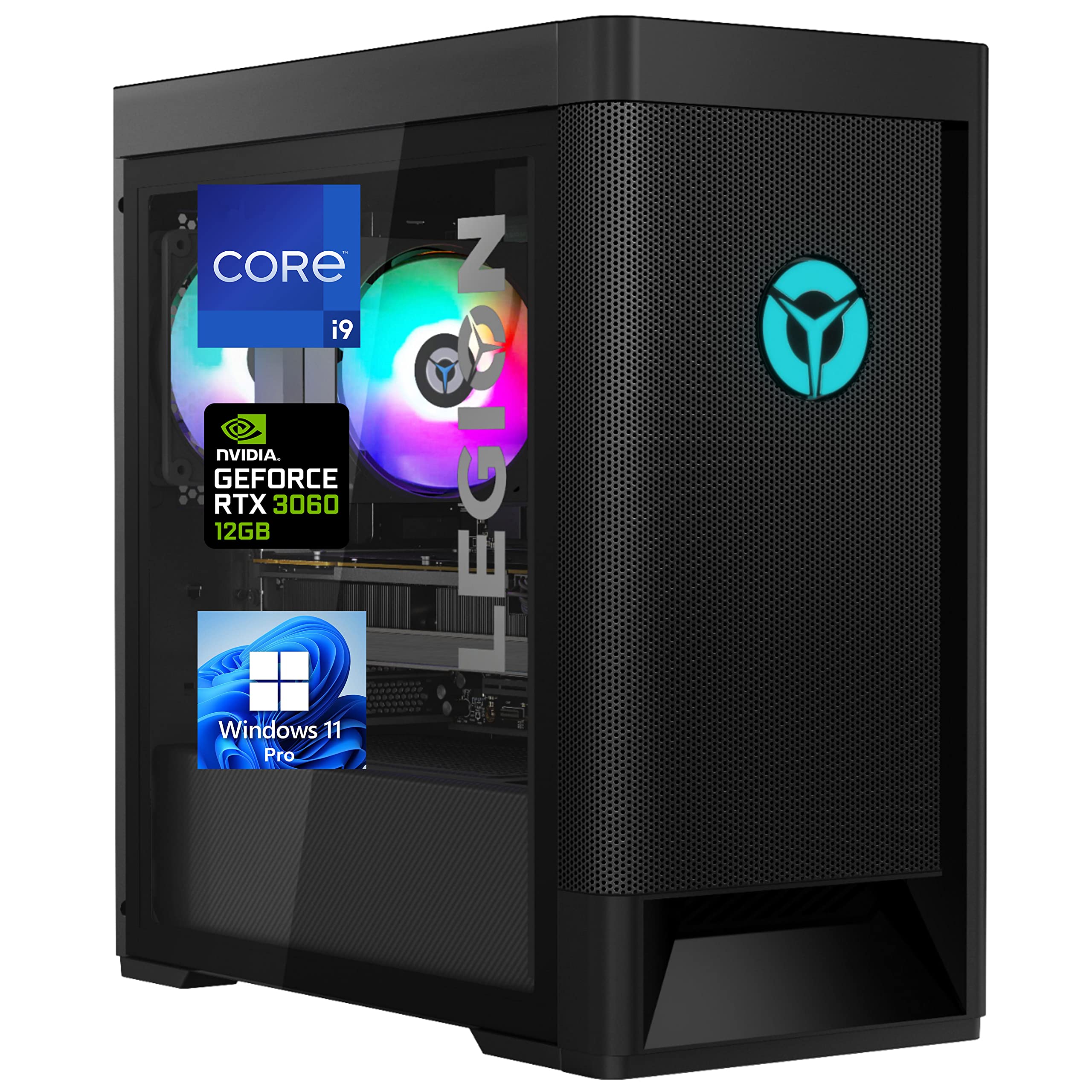 Lenovo Legion Tower 5 Gaming Desktop, i9-11900K, 64GB RAM, 2TB NVMe SSD + 1TB SATA HDD, NVIDIA GeForce RTX 3060 12GB GDDR6, DisplayPort, HDMI, AX Wi-Fi, tooth - Windows 11 Pro Raven Black